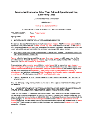 Fillable Online Sample Justification for Other Than Full and Open ...