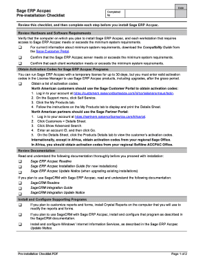 Fillable Online Pre-installation Checklist Fax Email Print - pdfFiller
