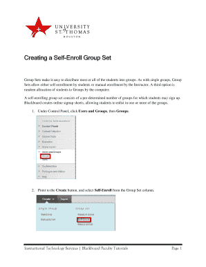 Fillable Online Creating a Self-Enroll Group Set Fax Email Print ...