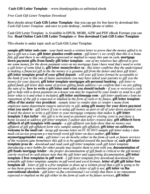 Fillable Online Cash Gift Letter Template - www Fax Email Print - pdfFiller