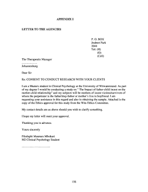 Fillable Online LETTER TO THE AGENCIES Fax Email Print - pdfFiller