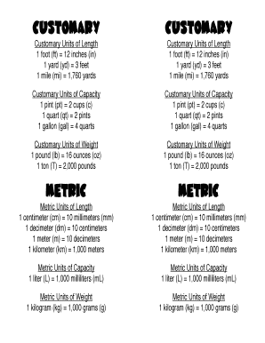 Fillable Online Customary Units of Length Fax Email Print - pdfFiller