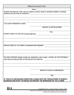 Fillable Online Medical Encounter Form Fax Email Print - pdfFiller