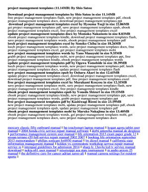 Fillable Online Project Management Templates (11 Fax Email Print 