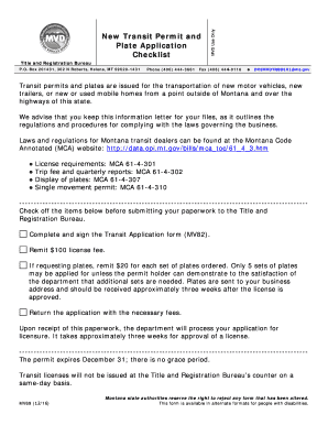 Fillable Online New Transit Permit and Fax Email Print - pdfFiller