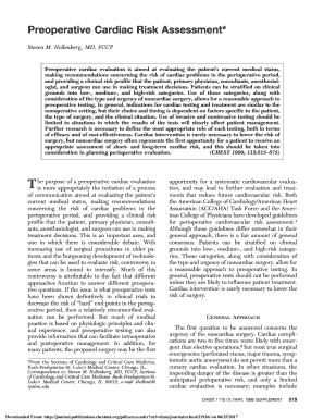 Fillable Online Preoperative Cardiac Risk Assessment* Fax Email Print ...