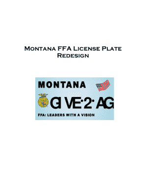 Fillable Online Montana FFA License Plate Fax Email Print - pdfFiller