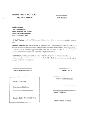 Fillable Online MOVE-OUT Fax Email Print - pdfFiller
