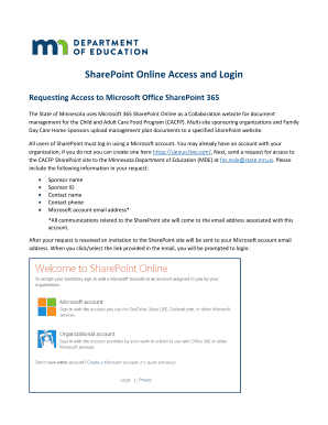 Fillable Online SharePoint Online Access and Login Fax Email Print - pdfFiller