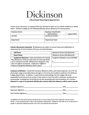Fillable Online Cell and Smart Phone Stipend Approval Form Fax Email ...