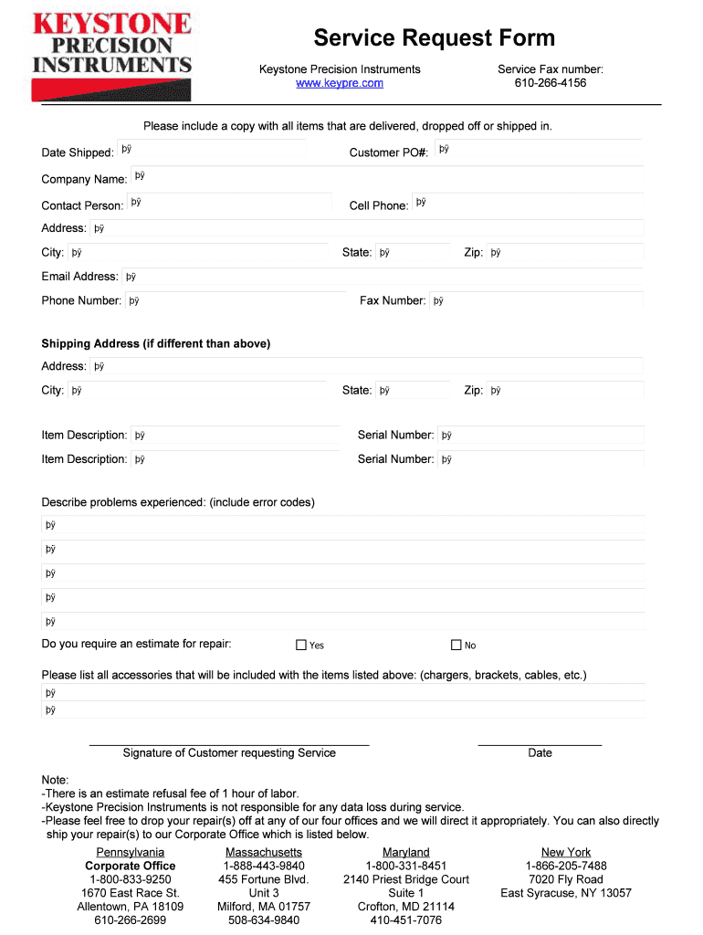 Fillable Online Keystone Precision Instruments Fax Email Print - pdfFiller