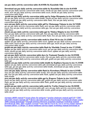 Fillable Online am pac daily activity conversion table (8 Fax Email ...