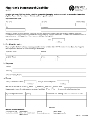 Fillable Online Physician's Statement of Disability Fax Email Print ...