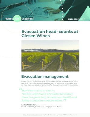 Fillable Online Evacuation head-counts at Fax Email Print - pdfFiller