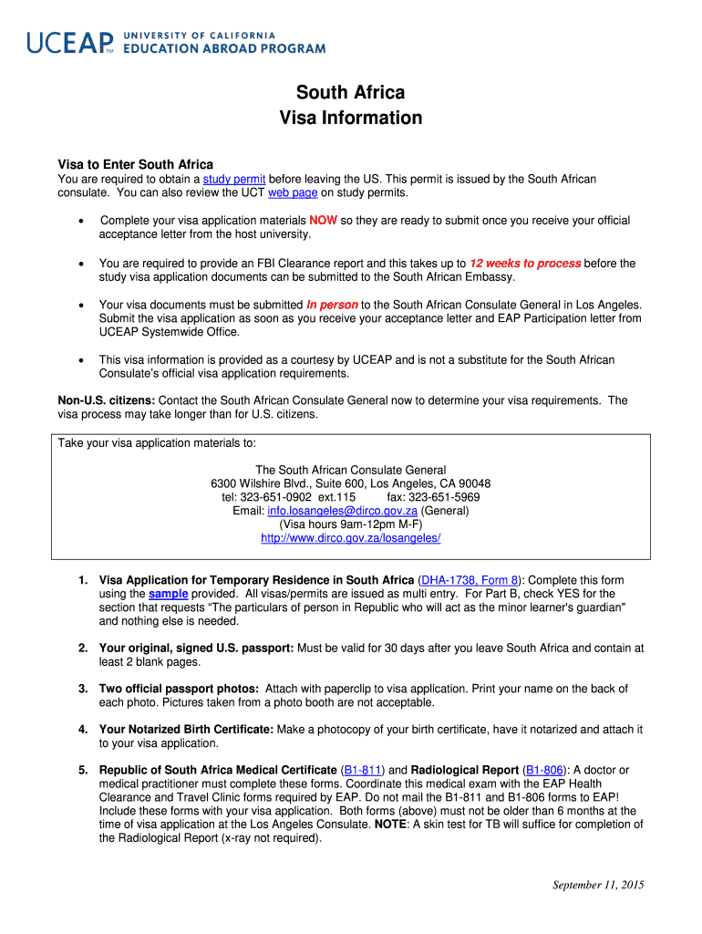 Fillable Online Visa to Enter South Africa Fax Email Print - pdfFiller
