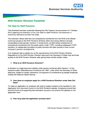 Fillable Online NHS Pension Direction Factsheet Fax Email Print - pdfFiller