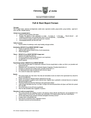 Fillable Online engineering ju edu Full & Short Report Format: Fax ...
