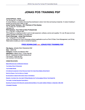 Fillable Online JONAS POS TRAINING PDF Fax Email Print - pdfFiller