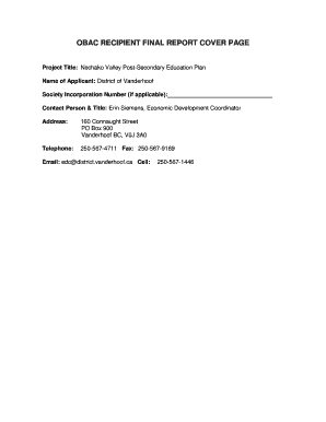 Final Report Cover Page - Fill Online, Printable, Fillable, Blank ...