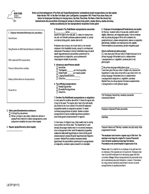 Fillable Online Notice and Acknowledgement of Pay Rate and Payday ...