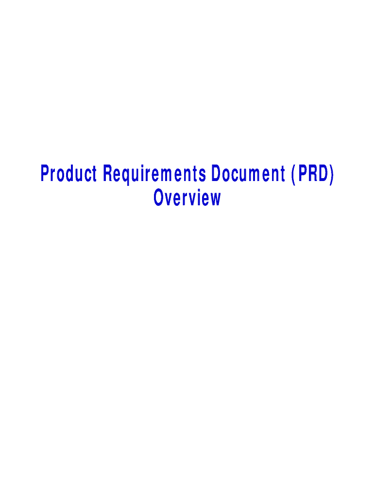 Fillable Online Product Requirements Document (PRD) Fax Email Print ...
