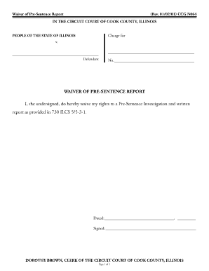 Fillable Online Waiver of Pre-Sentence Report Fax Email Print - pdfFiller