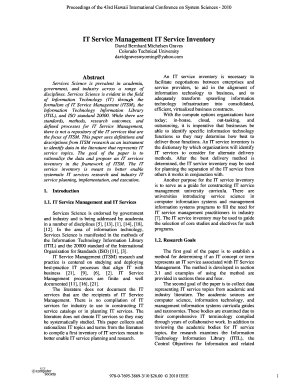 Fillable Online IT Service Management IT Service Inventory Fax Email ...