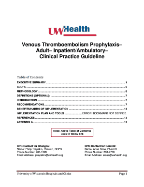 Fillable Online Venous Thromboembolism Prophylaxis Fax Email Print ...