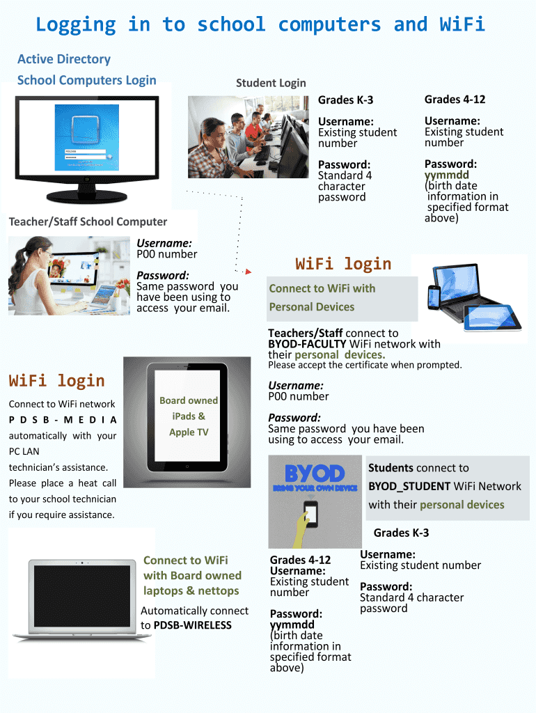 Fillable Online Logging in to school computers and WiFi Fax Email Print ...
