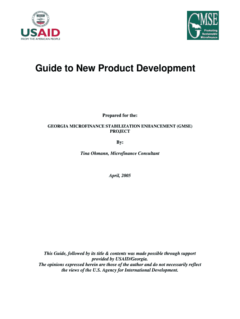 Fillable Online Guide to New Product Development Fax Email Print ...
