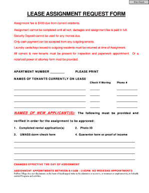 Fillable Online LEASE ASSIGNMENT REQUEST FORM Fax Email Print - pdfFiller