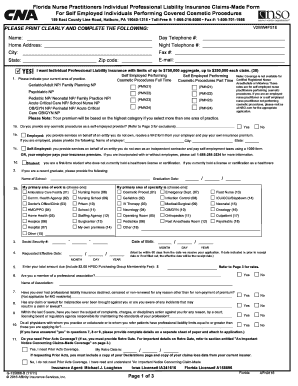 Fillable Online Florida Nurse Practitioners Individual Professional ...