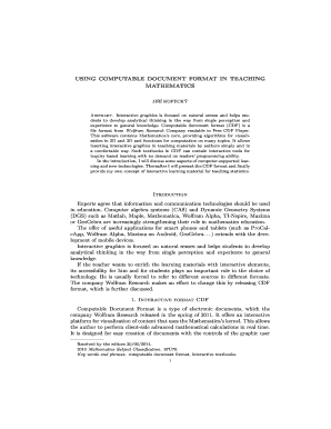 Fillable Online USING COMPUTABLE DOCUMENT FORMAT IN TEACHING Fax Email Print - pdfFiller