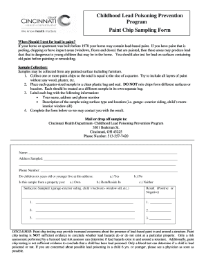 Fillable Online Paint Chip Sampling Form Fax Email Print - pdfFiller