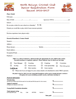 Fillable Online North Balwyn Cricket Club Fax Email Print - pdfFiller