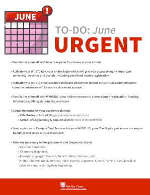 Fillable Online TO-DO: June Fax Email Print - pdfFiller