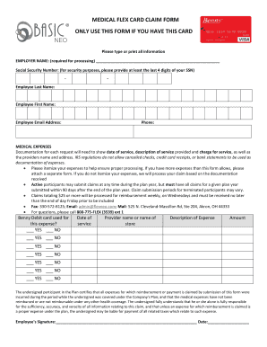 Fillable Online MEDICAL FLEX CARD CLAIM FORM Fax Email Print - pdfFiller
