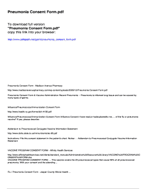 Fillable Online Pneumonia Consent Form Fax Email Print - pdfFiller