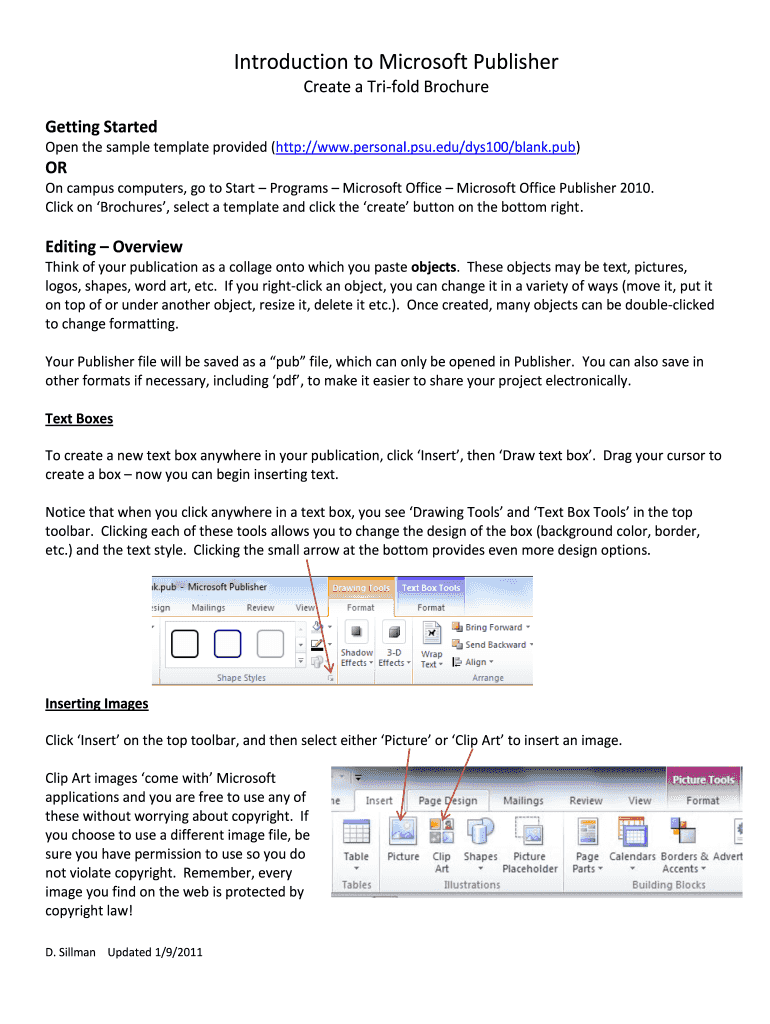 Fillable Online Introduction to Microsoft Publisher Fax Email Print ...