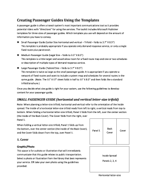 Fillable Online Creating Passenger Guides Using the Templates Fax Email ...