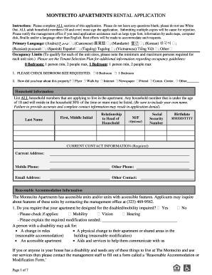 Fillable Online MONTECITO APARTMENTS RENTAL APPLICATION Fax Email Print - pdfFiller