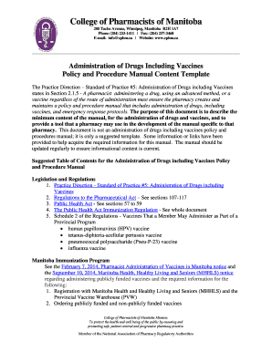 Fillable Online Administration of Drugs Including Vaccines Fax Email Print - pdfFiller
