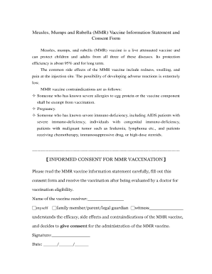 Fillable Online oiep thu edu Measles, Mumps and Rubella (MMR) Vaccine ...