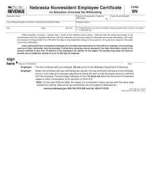 Fillable Online for Allocation of Income Tax Withholding Fax Email ...