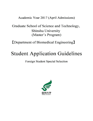 Fillable Online Student Application Guidelines Fax Email Print - pdfFiller