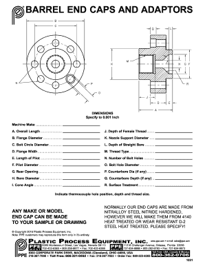 Fillable Online BARREL END CAPS AND ADAPTORS Fax Email Print - pdfFiller
