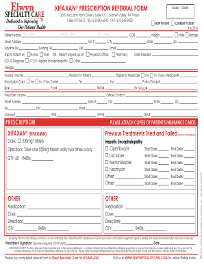 Fillable Online XIFAXAN PRESCRIPTION REFERRAL FORM Fax Email Print - pdfFiller