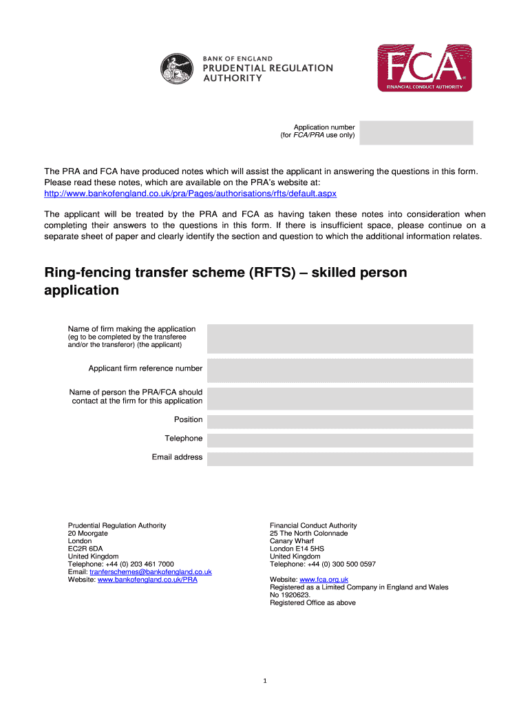 Fillable Online The PRA and FCA have produced notes which will assist ...