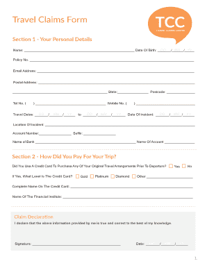 Fillable Online Travel Claims Form Fax Email Print - pdfFiller