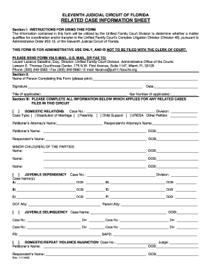 Fillable Online RELATED CASE INFORMATION SHEET Fax Email Print - pdfFiller